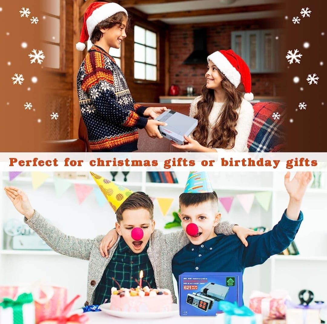 Mini Classic Retro Game Console: Video Games System HDMI 621 Games and 2 Handheld Controllers - Old Arcade Games Consoles Plug and Play Video Games for TV- Gift for Kids Boy Adults