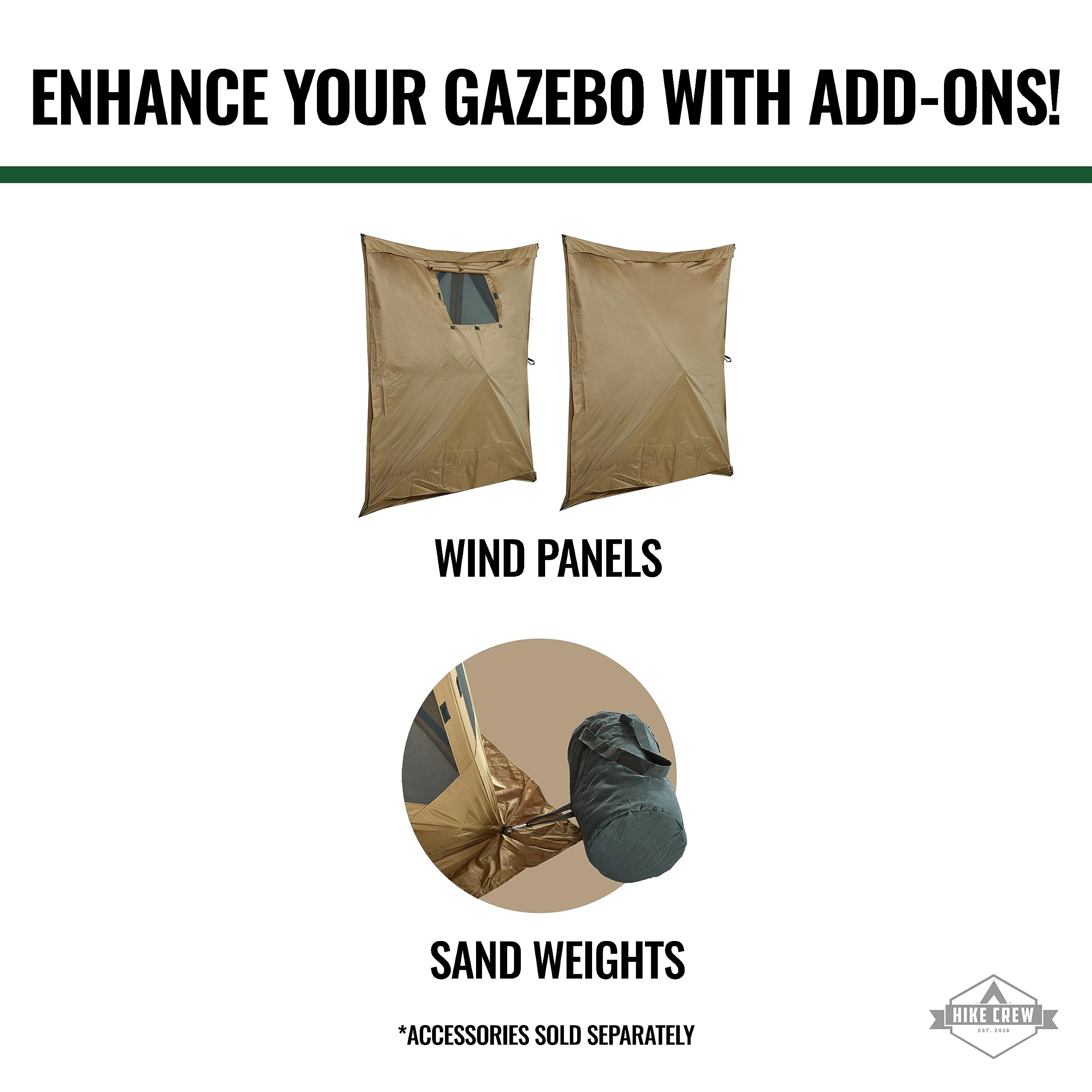 Hike Crew Extra Large 14.5’ x 14.5’ Pop-Up Gazebo Screen Tent | Screened 8-Sided Instant Outdoor Canopy Shelter w/Stakes, Ropes & Carry Bag for Camping, Sports, Picnic Table | UV Resistant SPF 50+