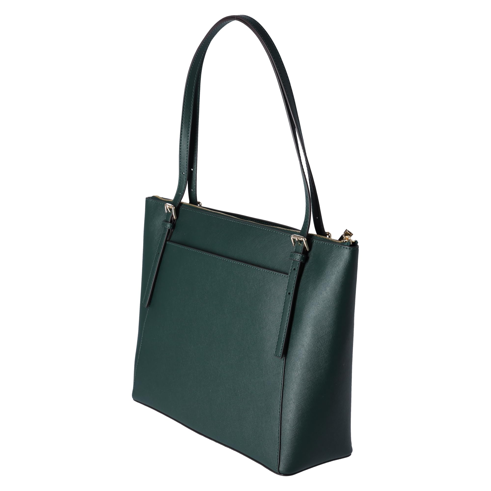 Michael Kors Voyager Large East West Tote Front Snap Pocket Top Zip Shoulder Bag Leather (Racing Green)