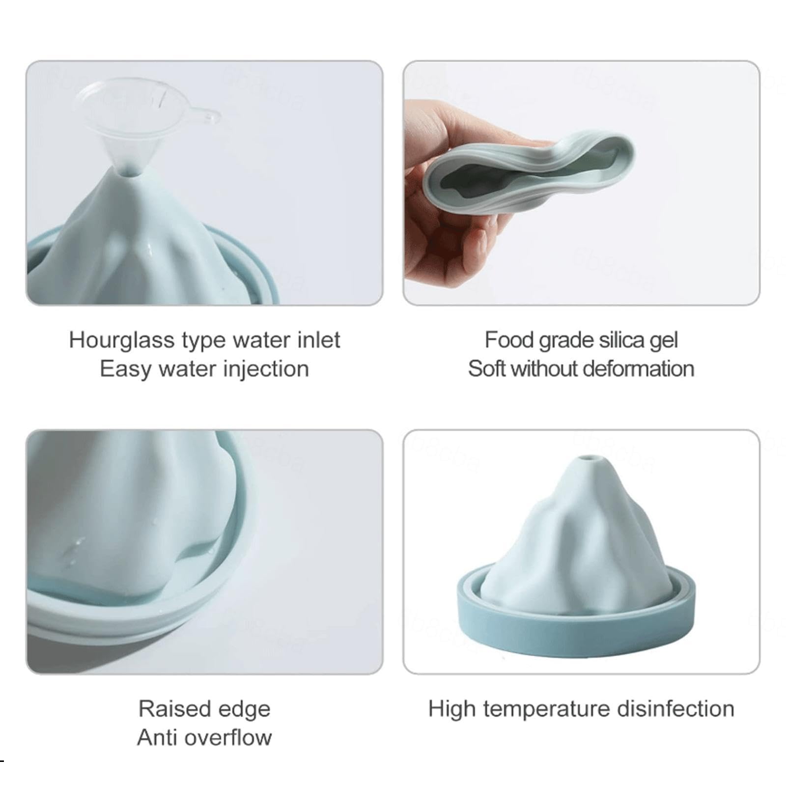 3D Snow Mountain Shape Fun Shapes Ice Molds - 3 Pieces Ice Ball Machine Molds, DIY Freezer Popsicle Molds with Funnel Easy to Release for Whiskey Cocktails Bourbon Jello Party Favors