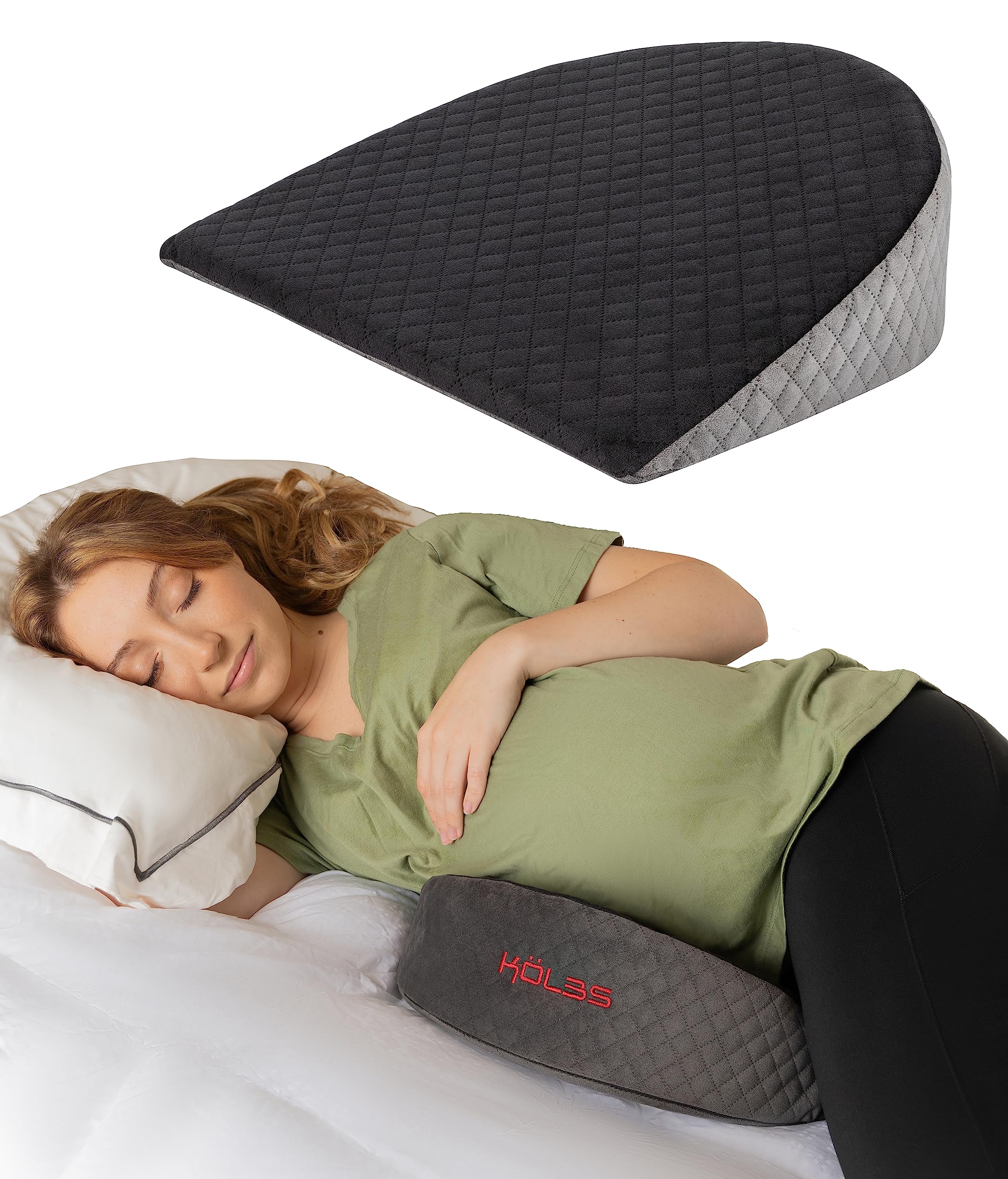 Kӧlbs Wedge Pregnancy Pillow | Memory Foam Pregnancy Pillow for Sleeping, Back, Knees and Legs | Maternity Wedge Pillow for Belly Support