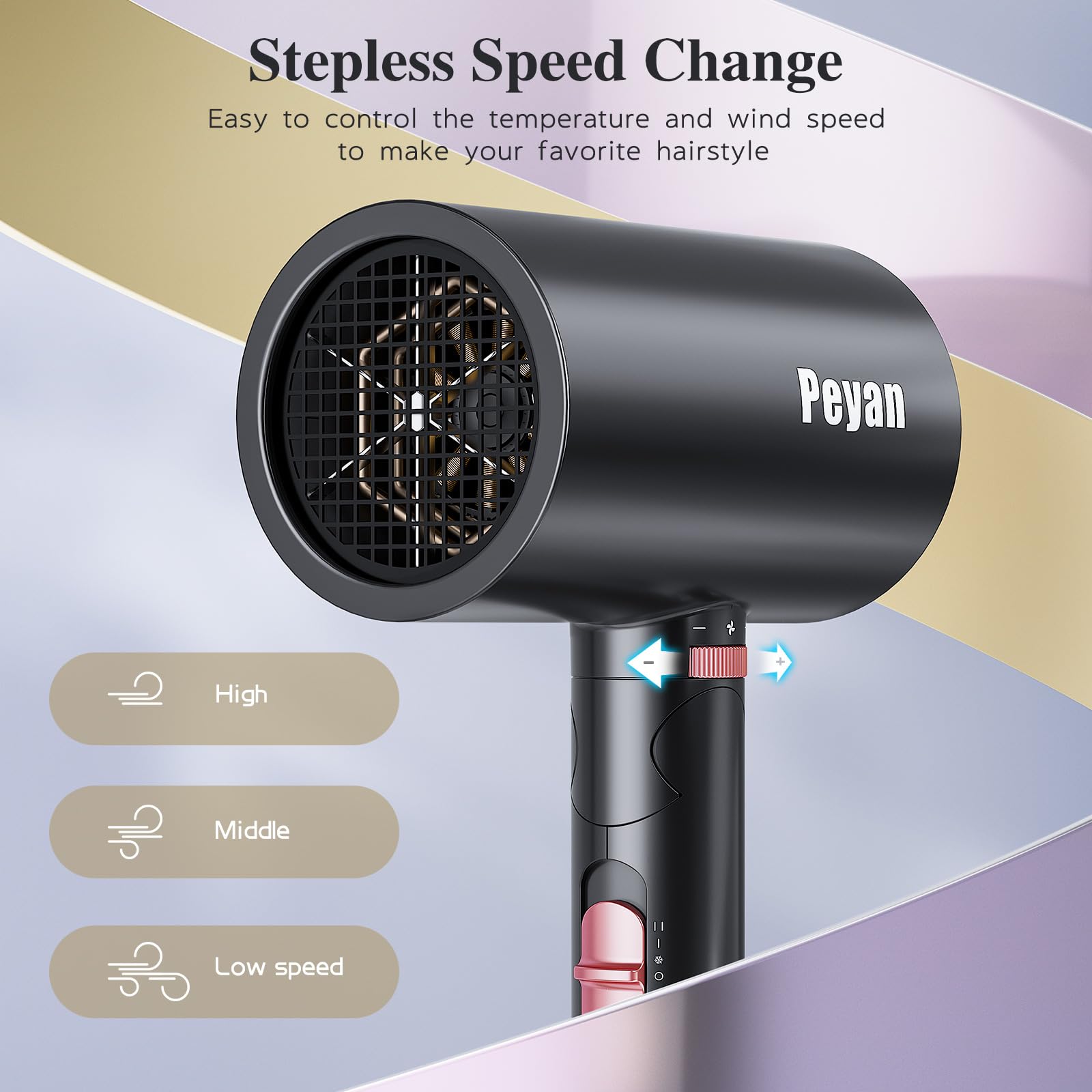 Outlet Hair Dryer, Hair Blow Dryer with Concentrator Attachment 1800w Fast Drying Ionic Hair Dryer Lightweight for Home/Travel