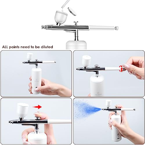 Rhinowisdom Airbrush Kit - Airbrush for Nails Cordless Air Brush Kit with Compressor, Nail Airbrush Machine for Makeup Painting Cake Decor Barbers