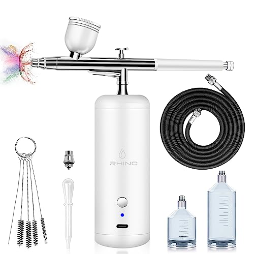 Rhinowisdom Airbrush Kit - Airbrush for Nails Cordless Air Brush Kit with Compressor, Nail Airbrush Machine for Makeup Painting Cake Decor Barbers
