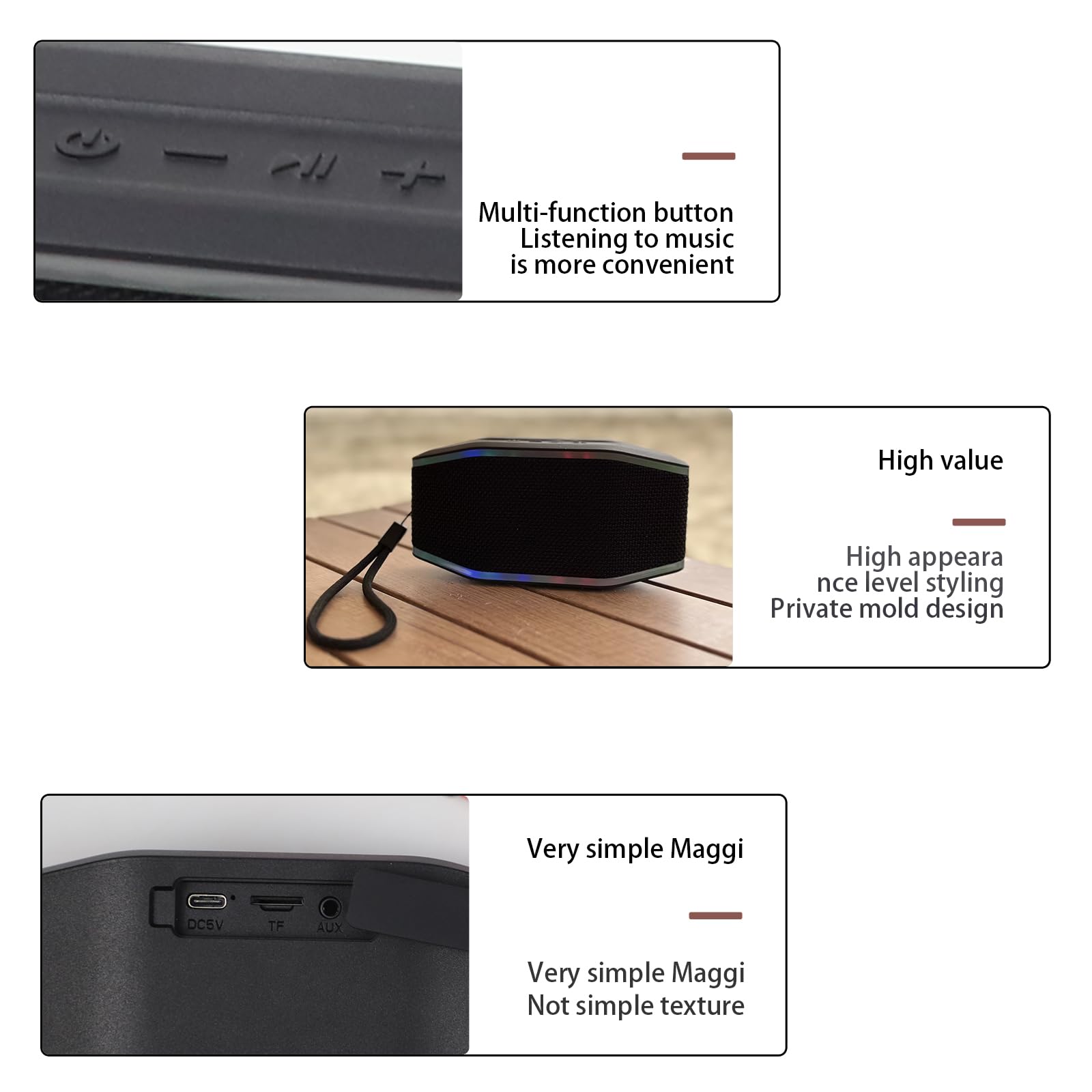Bluetooth Speaker, Portable Bluetooth Speakers, IPX7 Waterproof Wireless Speaker with Colorful Flashing Lights, Stereo Sound, Deep Bass, TWS Dual Pairing, Built-in Mic, for Home, Party, Outdoor, Beach
