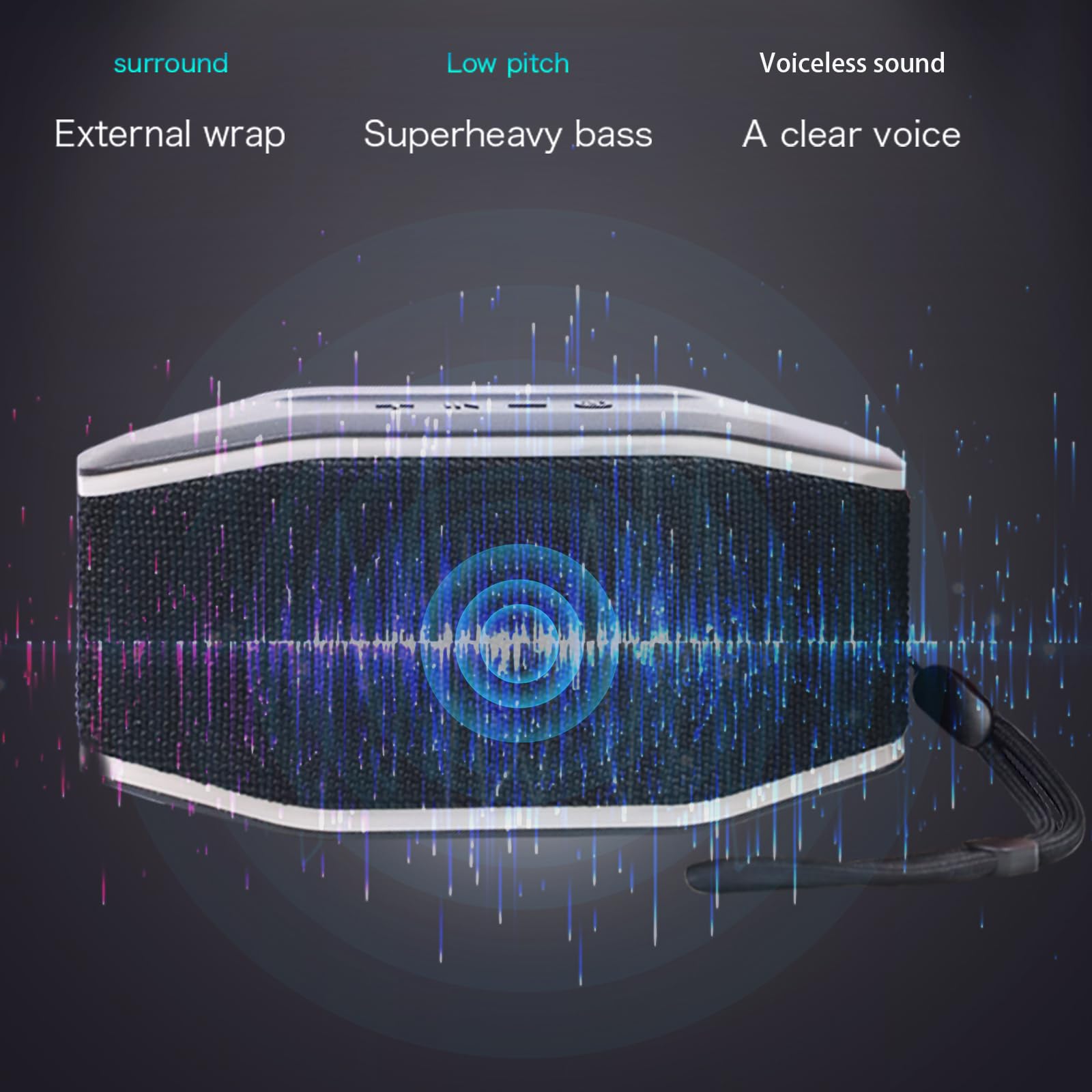 Bluetooth Speaker, Portable Bluetooth Speakers, IPX7 Waterproof Wireless Speaker with Colorful Flashing Lights, Stereo Sound, Deep Bass, TWS Dual Pairing, Built-in Mic, for Home, Party, Outdoor, Beach