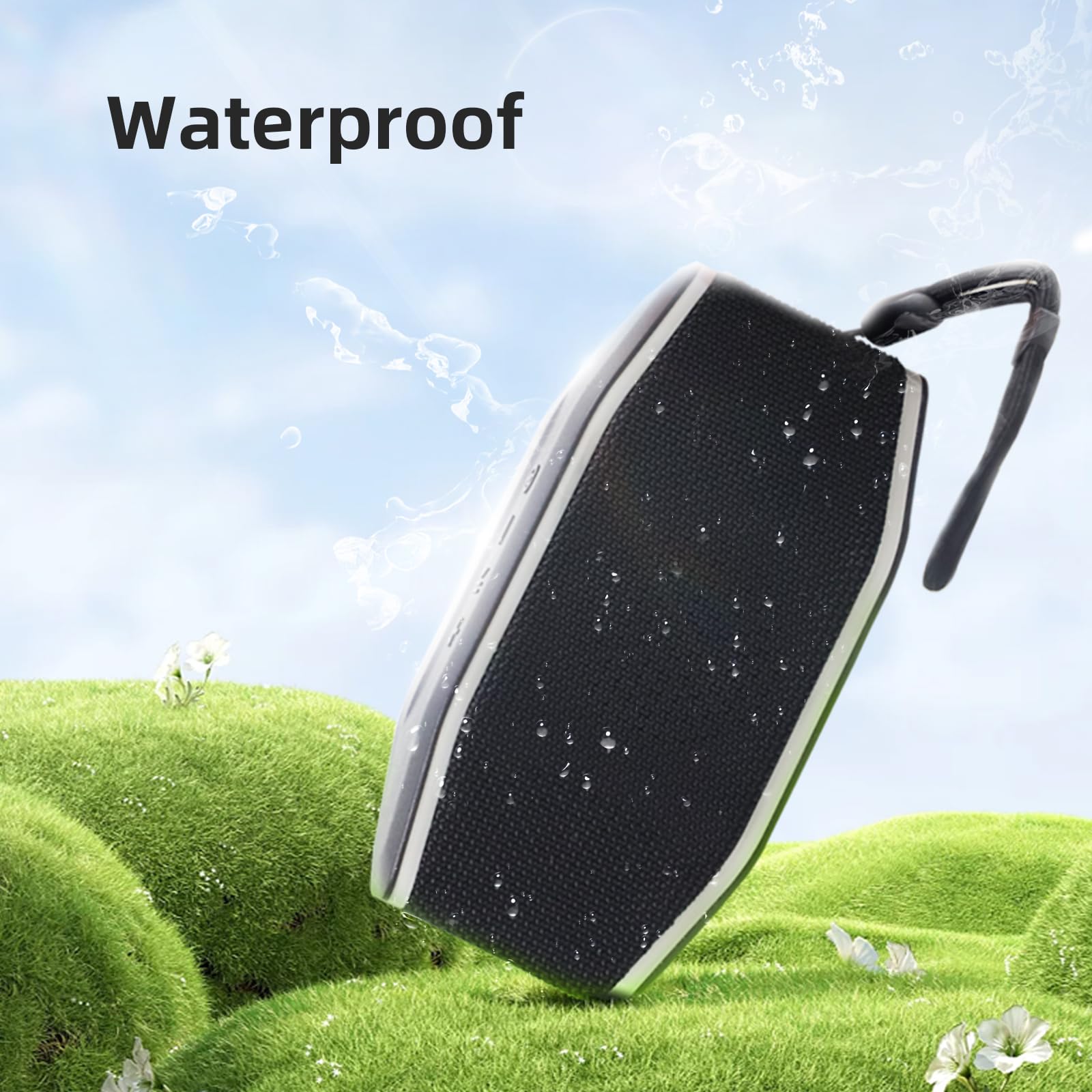 Bluetooth Speaker, Portable Bluetooth Speakers, IPX7 Waterproof Wireless Speaker with Colorful Flashing Lights, Stereo Sound, Deep Bass, TWS Dual Pairing, Built-in Mic, for Home, Party, Outdoor, Beach