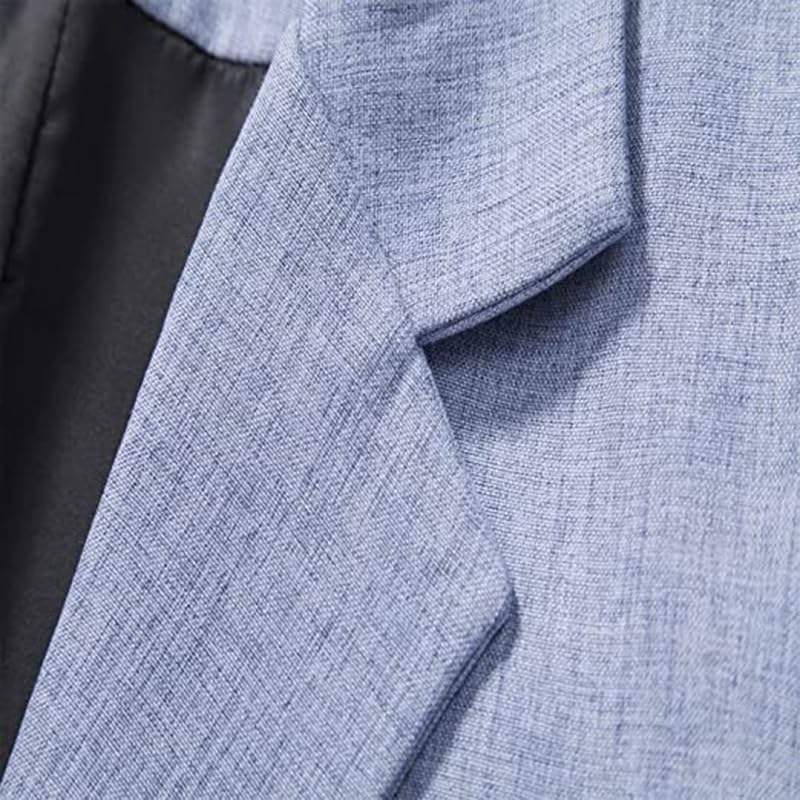 MMCICI Mens Casual Blazer Sport Coat Lightweight One Button Business Jackets Blue