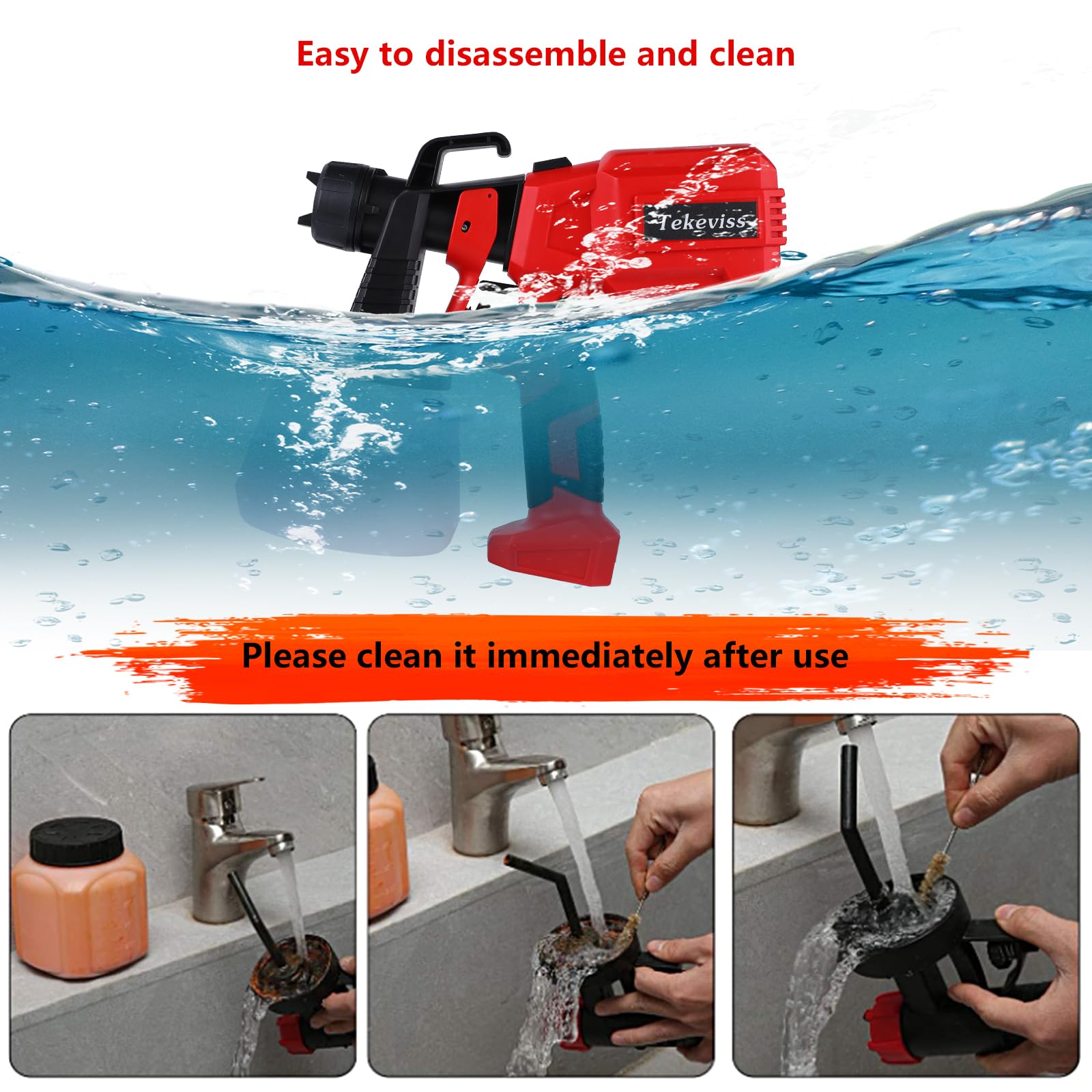 Paint Sprayer 800W high-Power,HVLP Sprayer,800ML Container,Easy to Clean, Suitable for Furniture, Outdoor, Indoor, Railing, etc