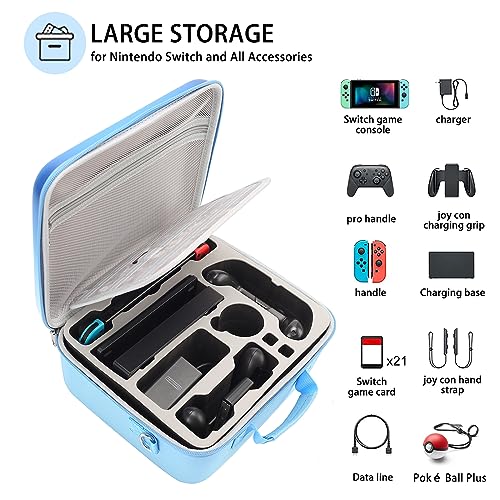Zelda Breath of the Wild Carrying Case for Nintendo Switch/Switch OLED Model - Portable Deluxe Hard Shell Travel Case Messenger Bag for Switch Console, Pro Controller & Accessories
