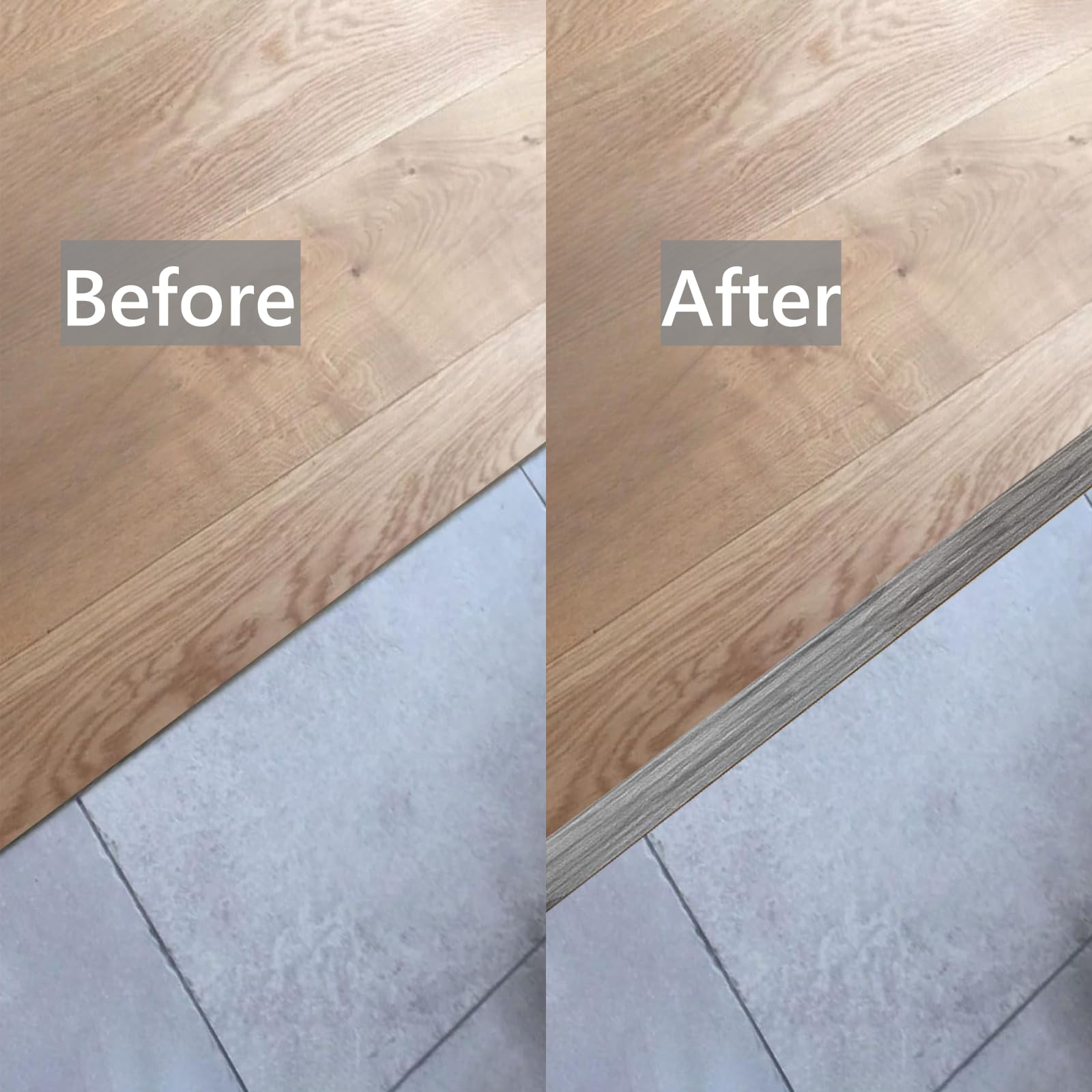 Floor Transition Strip, Self Adhesive Vinyl Floor Laminate Floor Strip, 10ft x 2in Floor Flat Divider Strip for Joining Floor Gaps, Carpet, Threshold Cover and Doorway Transitions