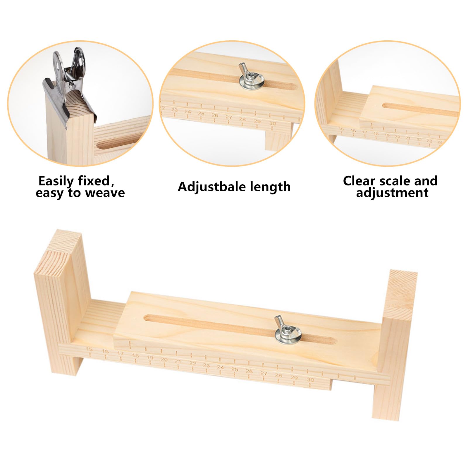 Xximuim Wooden Jig Bracelet Maker, Adjustable Paracord Jig Bracelet Maker U Shape Wooden Frame Bracelet Jig Kit DIY Wristband Rope Knot Braided Fixing Tools