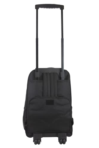 Double Handle Rolling Backpack with Mesh / Multi-Pockets (Black)