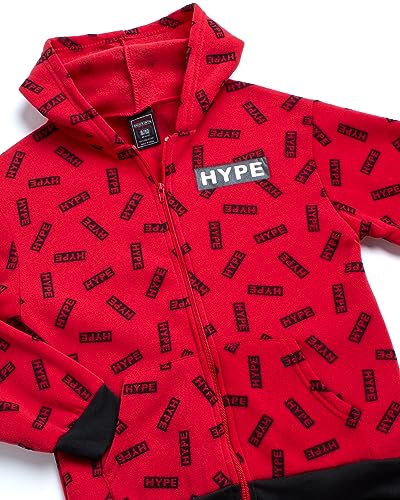 Quad Seven Boys' Sweatsuit Set - 2-Piece Active Fleece Hoodie Sweatshirt and Joggers Sweatpants for Boys (Sizes: 4-14), Size 16-18, Red Hype