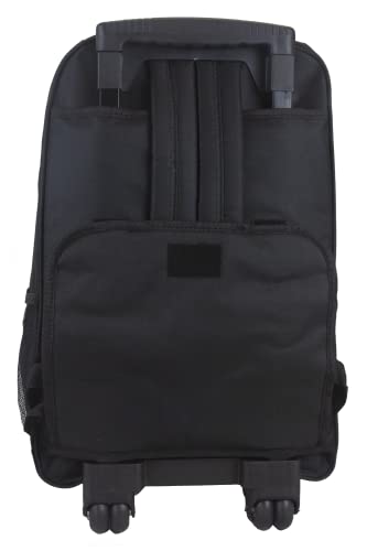 Double Handle Rolling Backpack with Mesh / Multi-Pockets (Black)