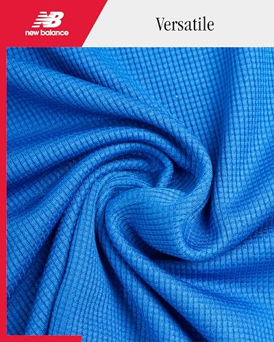 New Balance Boys' Active Sweatsuit - 2 Piece Waffle Knit Hoodie Sweatshirt and Sweatpants - Jogger Pants Set for Boys, 7-12, Size 12, Cobalt/Grey