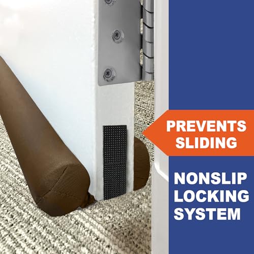 Twin Draft Guard Hug N Fit, Original Dual Draft Stopper Instantly Blocks Air from Entering, Water Repellent, Fits 28”-36” Length with 1.5” Energy Saver Tube