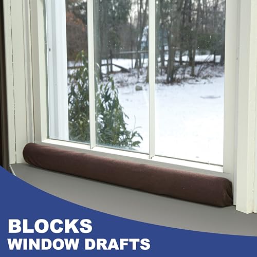 Twin Draft Guard Hug N Fit, Original Dual Draft Stopper Instantly Blocks Air from Entering, Water Repellent, Fits 28”-36” Length with 1.5” Energy Saver Tube