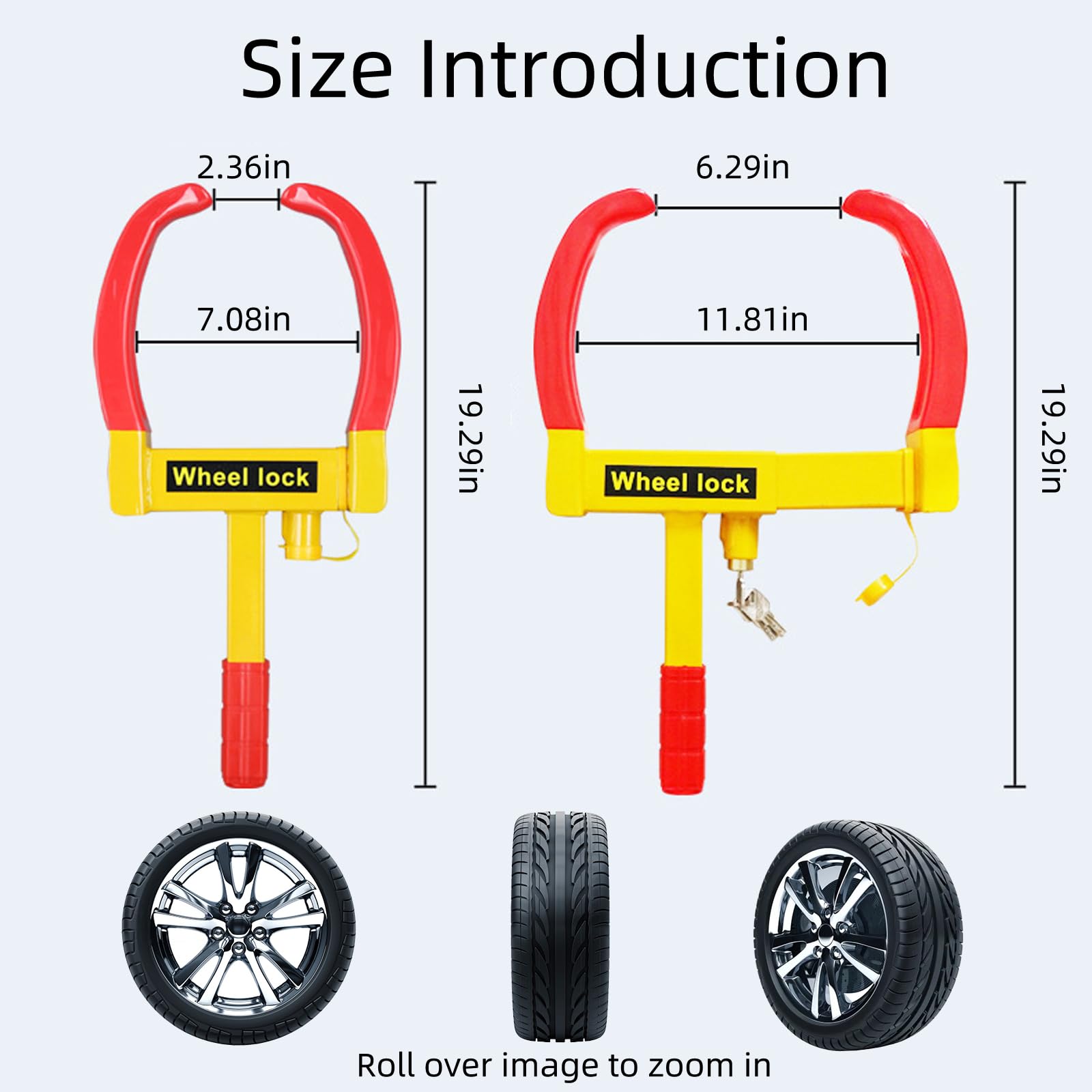 Universal Wheel Locks for Car and Trailer Tires - 2 Pack, Heavy Duty and Durable, DSPZGU Brand