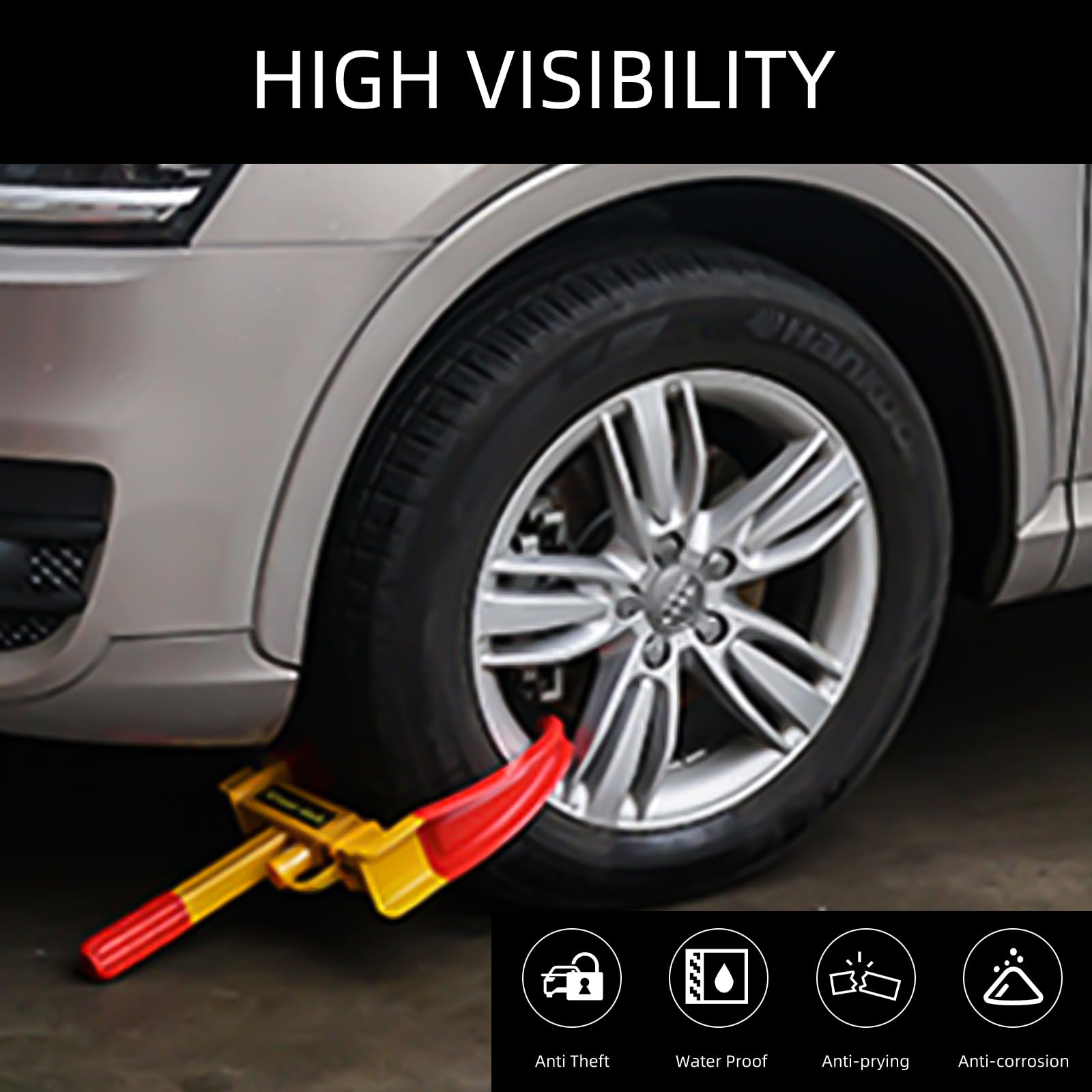 Universal Wheel Locks for Car and Trailer Tires - 2 Pack, Heavy Duty and Durable, DSPZGU Brand