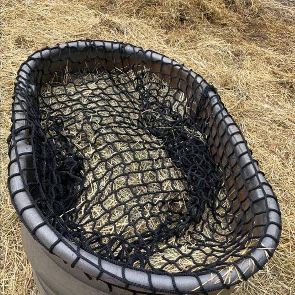 YardJoyliz Stock Tank Hay Net for 100 Gallon-150 Gallon Stock Tank Heavy Duty 1-4/7" Holes Slow Feed Hay Net, Black