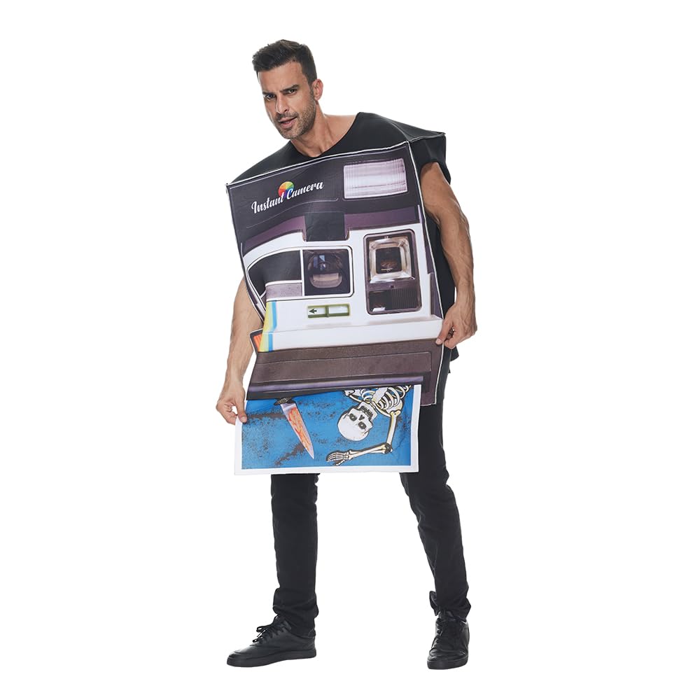 AERO ARMOR Funny Instant Camera Costumes Halloween Costume for Adult Unisex Skull Print Outfit One Size Fits All