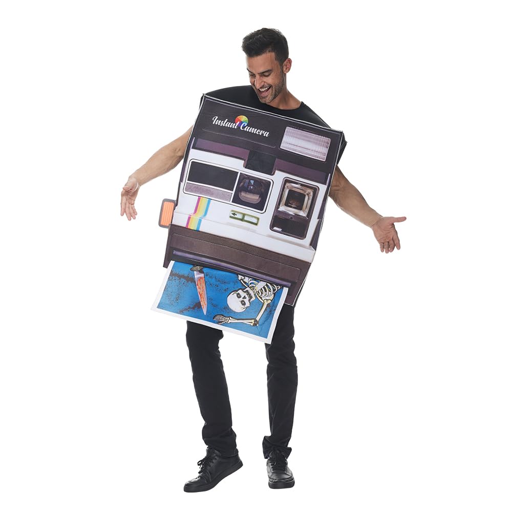 AERO ARMOR Funny Instant Camera Costumes Halloween Costume for Adult Unisex Skull Print Outfit One Size Fits All