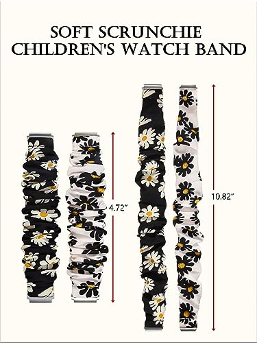 Khxriypha 2 Pack daisy Scrunchie Band Compatible with Gizmo Watch Band Stretchy Fabric Strap for Gizmo Watch Band Replacement Wristband Gizmo Watch 3/2/1 & Gabb Watch 2/1 SyncUP for Girls Kids