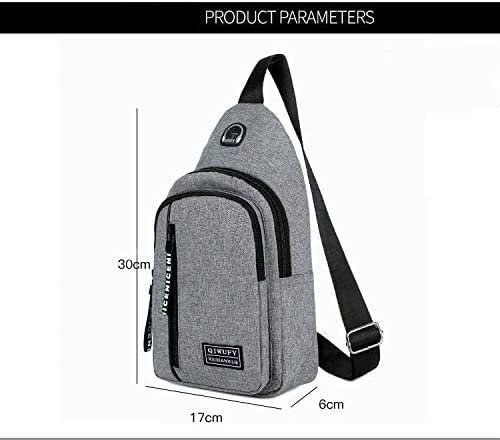 YERCHIC Small Sling Bag Crossbody Chest Shoulder Water Resistant Purse One Strap Travel Bag for Men Women With Earphone Hole BLACK