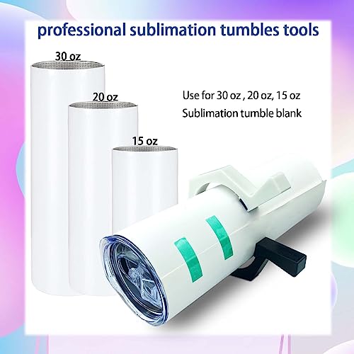 Pinching Tool for Sublimation Tumblers, Pinch Perfect Clamp Grip for 20 23 30 Cup, Pincher for Wrapping Heat Press Paper Cinch Tools, Sub Blanks Tumblers Accessories Holder (Black White 2 Pack)