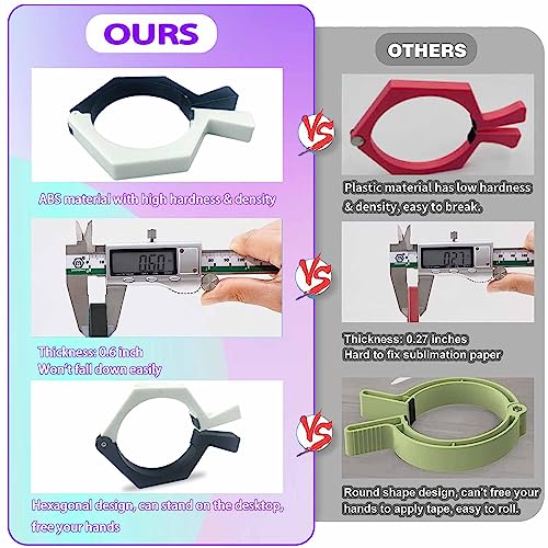 Pinching Tool for Sublimation Tumblers, Pinch Perfect Clamp Grip for 20 23 30 Cup, Pincher for Wrapping Heat Press Paper Cinch Tools, Sub Blanks Tumblers Accessories Holder (Black White 2 Pack)