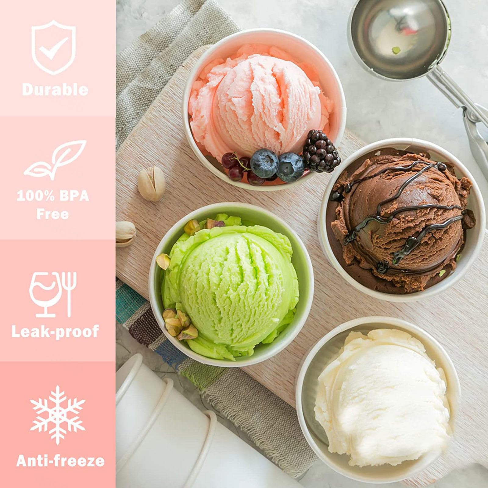 VRINO Creami Deluxe Pints, for Ninja Creami Pint,24 OZ Ice Cream Pint Containers Safe and Leak Proof Compatible with NC500,NC501 Series Ice Cream Makers