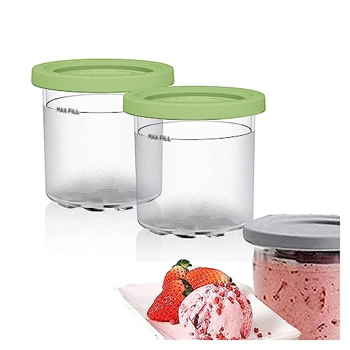 VRINO 2/4/6PCS Creami Pint Containers, for Ninja Creami Pint Containers,16 OZ Creami Pint Containers Bpa-Free,Dishwasher Safe for NC301 NC300 NC299AM Series Ice Cream Maker,Green-6PCS