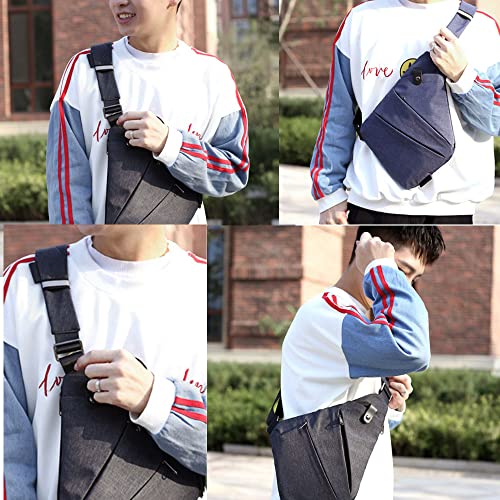 LELEBEAR 2023 New Personal Flex Bag,Fashion Anti-thief Slim Sling Bag, Side Crossbody Backpack for Outdoor (Gray, Left)