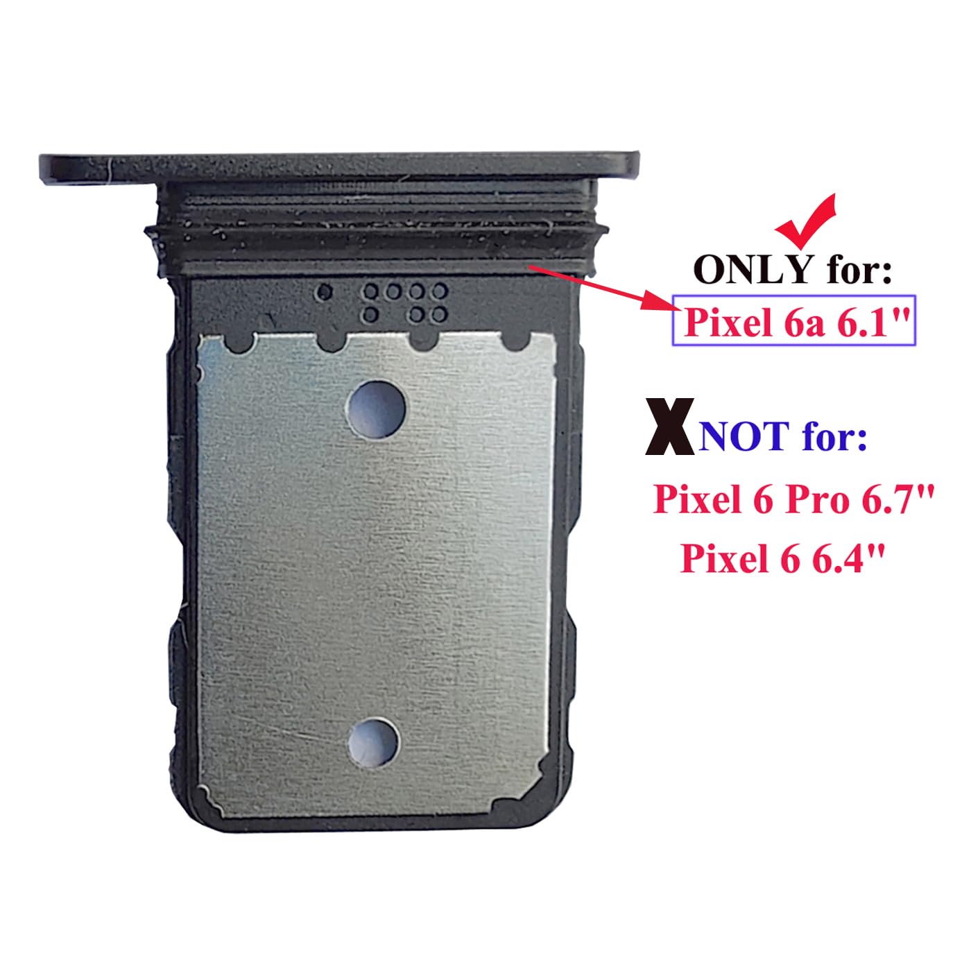 Ubrokeifixit for Google Pixel 6a 6.1" Sim Card Tray Slot Holder Replacement for Google Pixel 6a 6.1" GX7AS GB62Z G1AZG 2022,with Eject Pin (Pixel 6a-Charcoal)