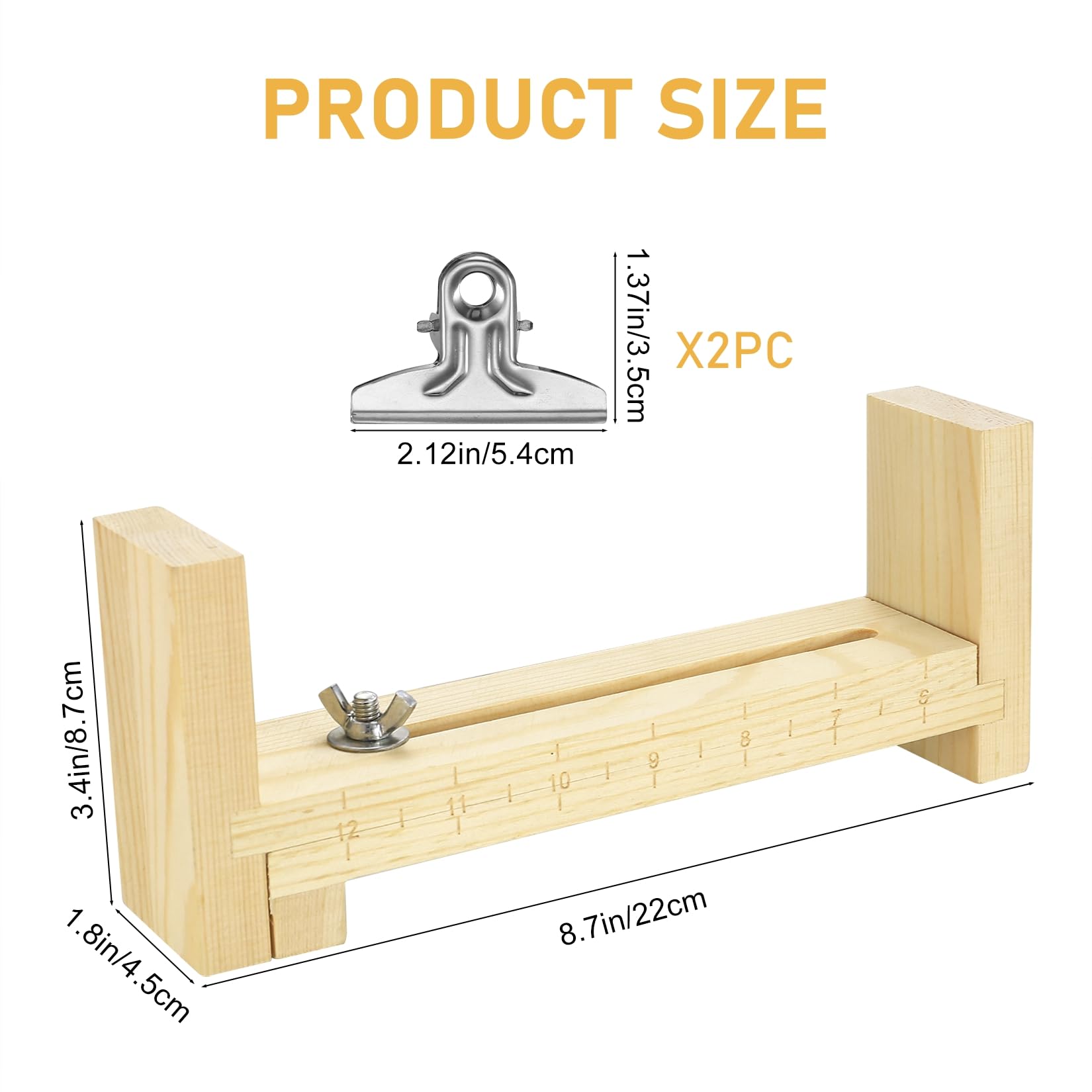 JOCAHULFX Wood Bracelet Maker Kit - U Shape Clear Scale Bracelet Jig with 2 Clamp, Paracord Jig DIY Hand Knitting Tool, Free Size Length