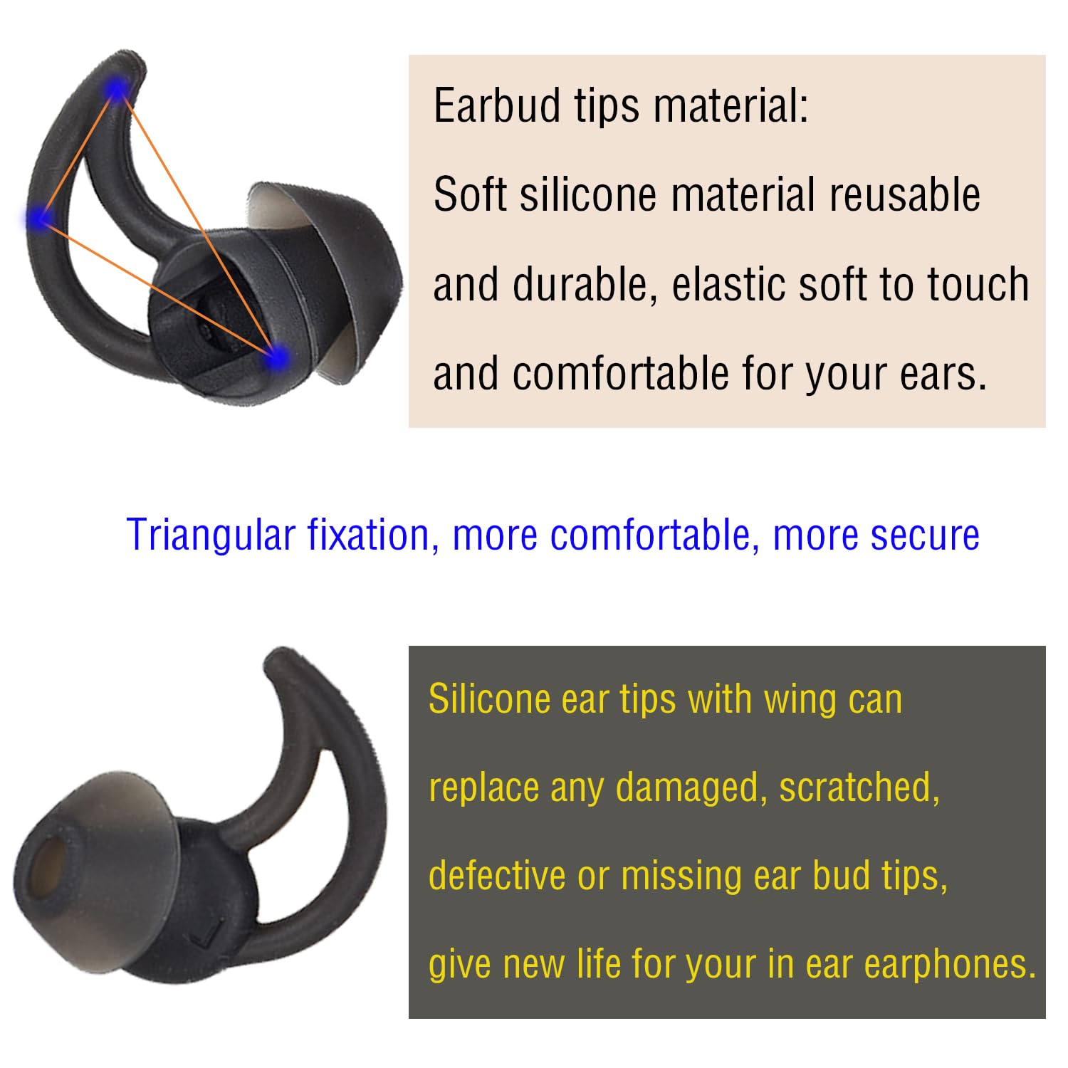 WKYMY Small Earbud Replacement Tips Silicone Earbud Tips Compatible with Bose QC20 QC20i SoundSport SIE2i IE2 IE3 Headphone Ear Bud Tips Earbud Covers 3 Pairs