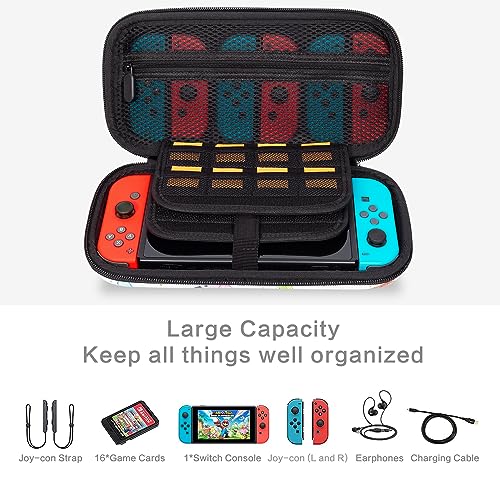 Butterfly Nintendo Switch Case, Nintendo Switch OLED Case, Nintendo Switch Carrying Case for Girls Boys, Protective Hard Shell Portable Swtich Case for Nintendo Switch Console & Accessories, White
