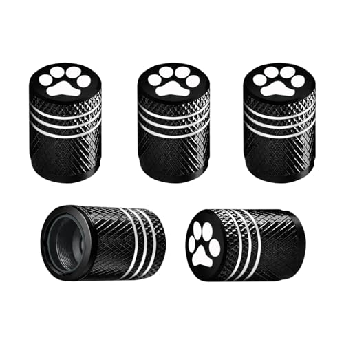 Kewucn 5 PCS Tire Valve Stem Cap, Aluminum Alloy Valve Stem Cover with Rubber Ring Plastic Liner, Corrosion Resistant Leak-Proof Wheel Valve Covers for Car Truck Motorcycle Bike