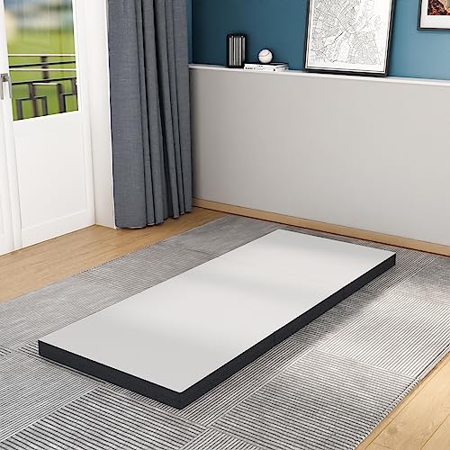 4 inch Memory Foam Tri Folding Mattress/Portable Foldable Mattress Topper with Washable Cover Non-Slip Bottom for Camping, Guest, Floor RV, CertiPUR-US Certified,Small Twin