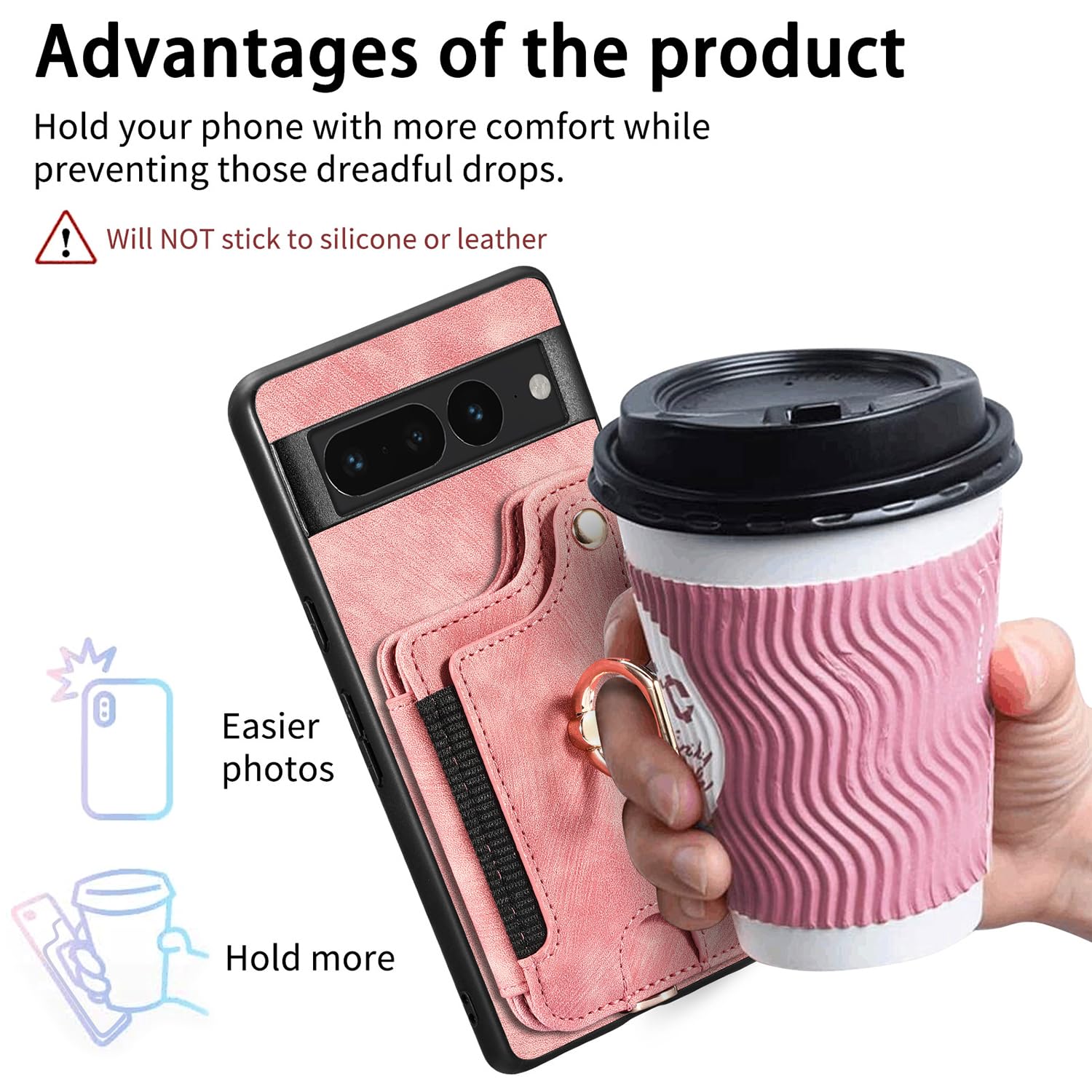 for Samsung A04 Phone case, Leather case flip Card Protection case Black