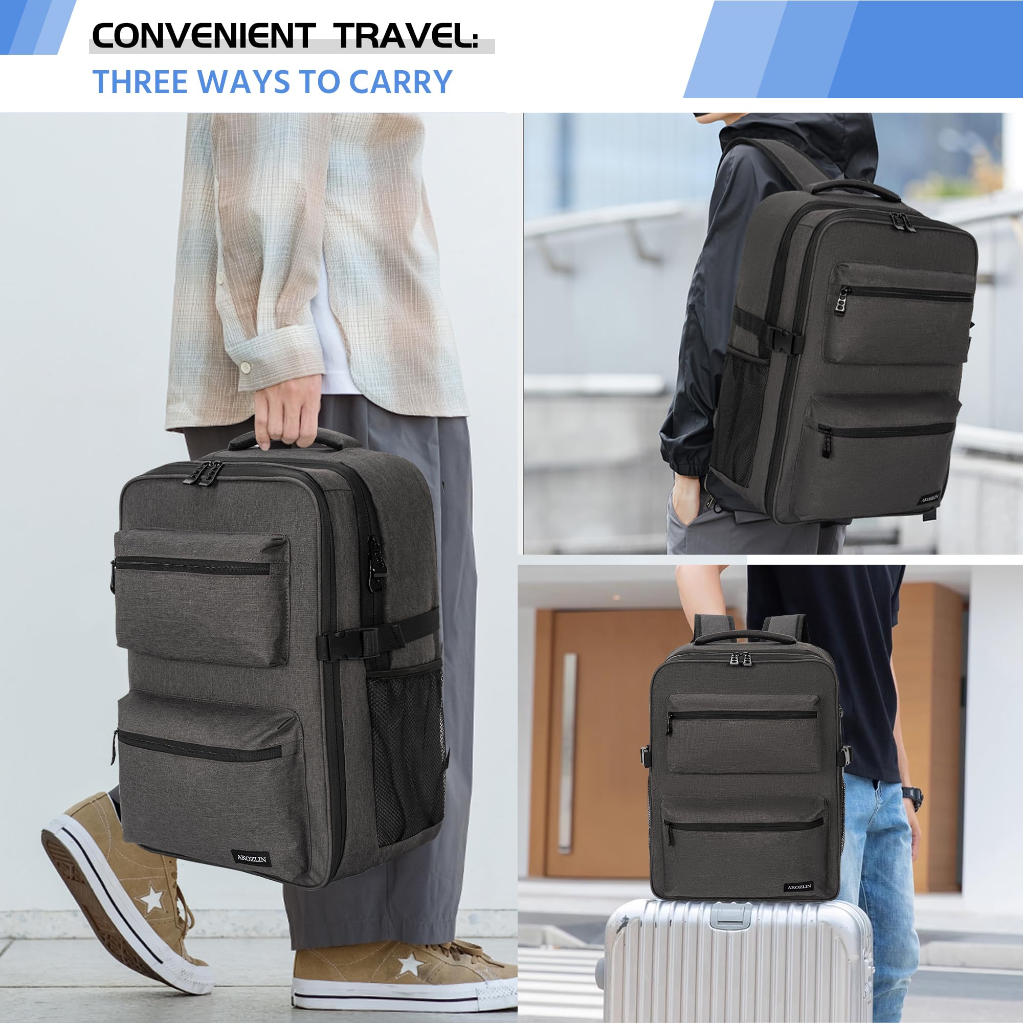 AKOZLIN Travel Gaming Console Backpack Compatible with Play Stantion 5 4 PS5/PS4/PS4 Pro/PS4 Slim/Xbox One X S Black With Pocket for Phone