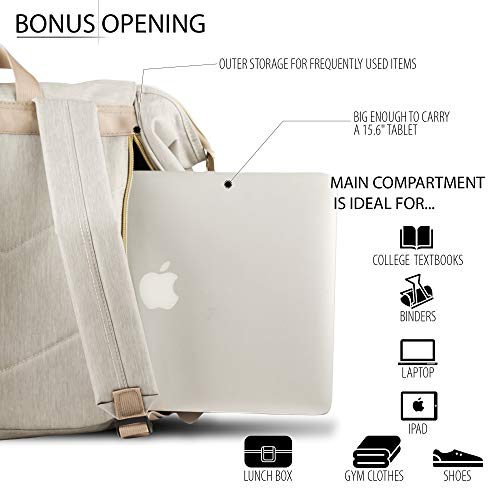 KJARAKÄR Classic Casual Backpack | Metal Zippers |Flexible Design for Gym Work School Diaper Bookbag