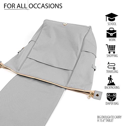 KJARAKÄR Classic Casual Backpack | Metal Zippers |Flexible Design for Gym Work School Diaper Bookbag