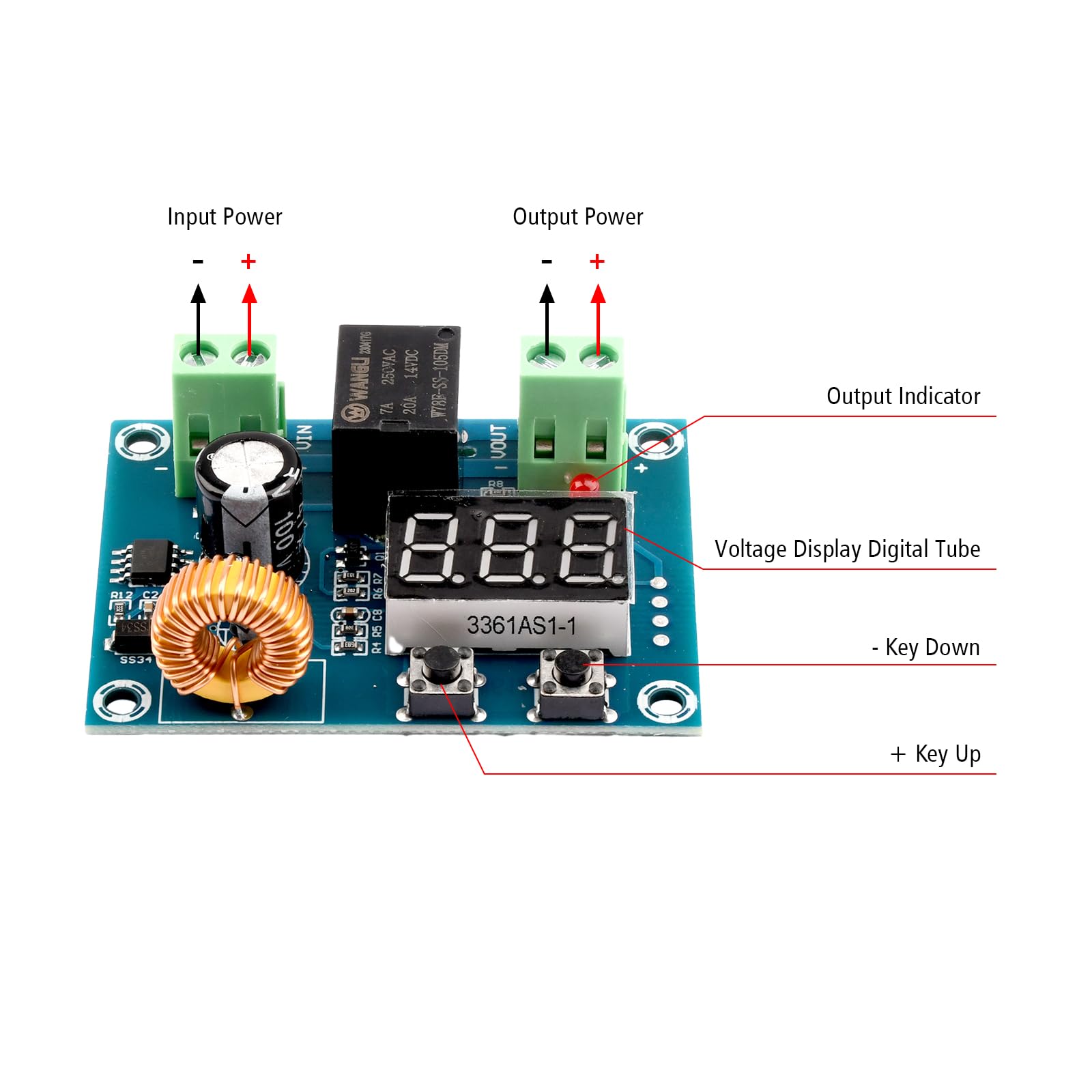 FORIOT 2Pcs XH-M609 Voltage Protection Digital Display Switch Module DC 12V-36V Low Voltage Disconnect Protection Over Discharge Protection Module