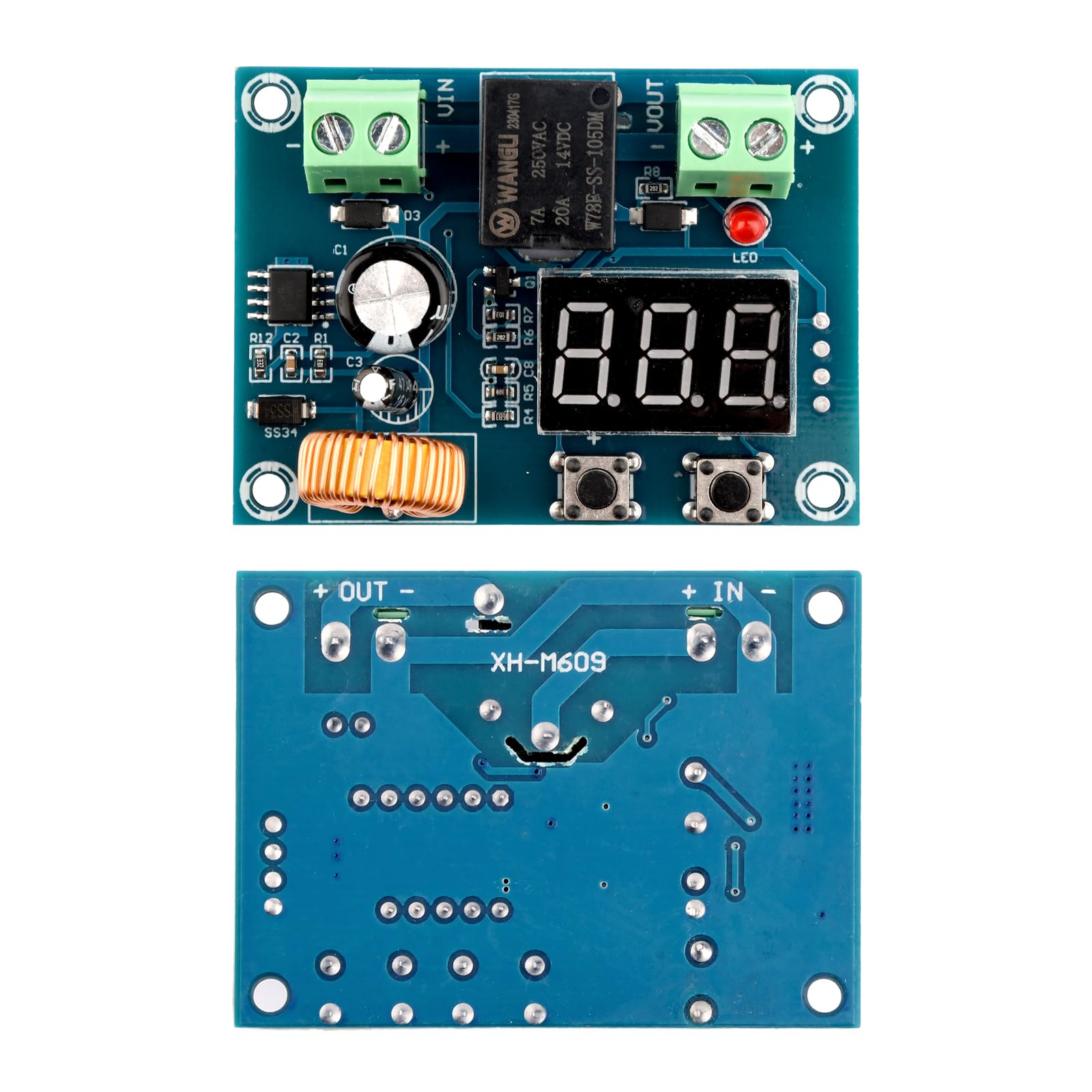 FORIOT 2Pcs XH-M609 Voltage Protection Digital Display Switch Module DC 12V-36V Low Voltage Disconnect Protection Over Discharge Protection Module