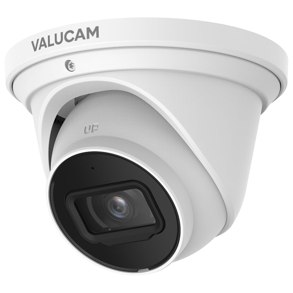 VALUCAM 4K PoE Camera Outdoor, 4K 8MP Starlight Network IP Turret Camera, AI Human/Vehicle Detection, 2.8mm Wide Angel Len, 100ft Night Vision, Built-in Audio, IP67 Weatherproof
