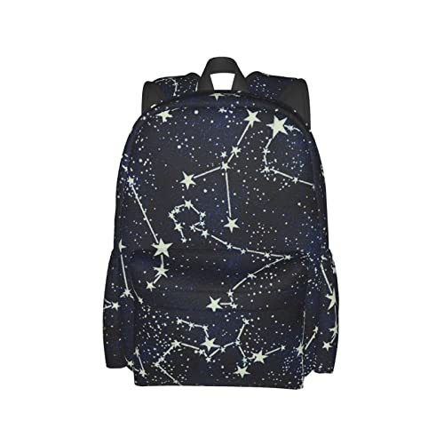 Glow in the dark constellations Adult Leisure Backpack Student Backpack Laptop Backpack For women men School Shoulder Bag Bookbag for Travel Daypack halloween decor