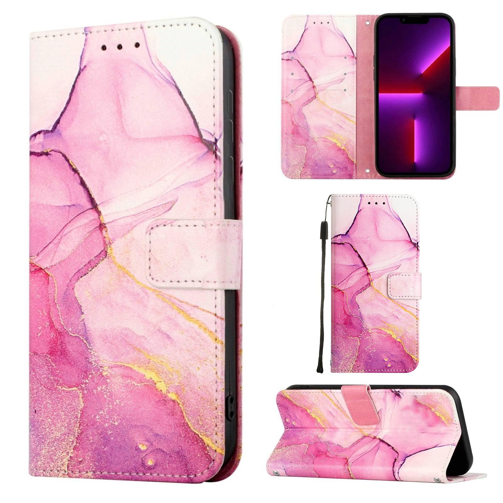 Case for Oppo Reno 6 Pro 5G Cover,Case for Oppo Reno6 Pro 5G PEPM00 CPH2249 PU Leather Flip Cover Stand Cases Cover Pink