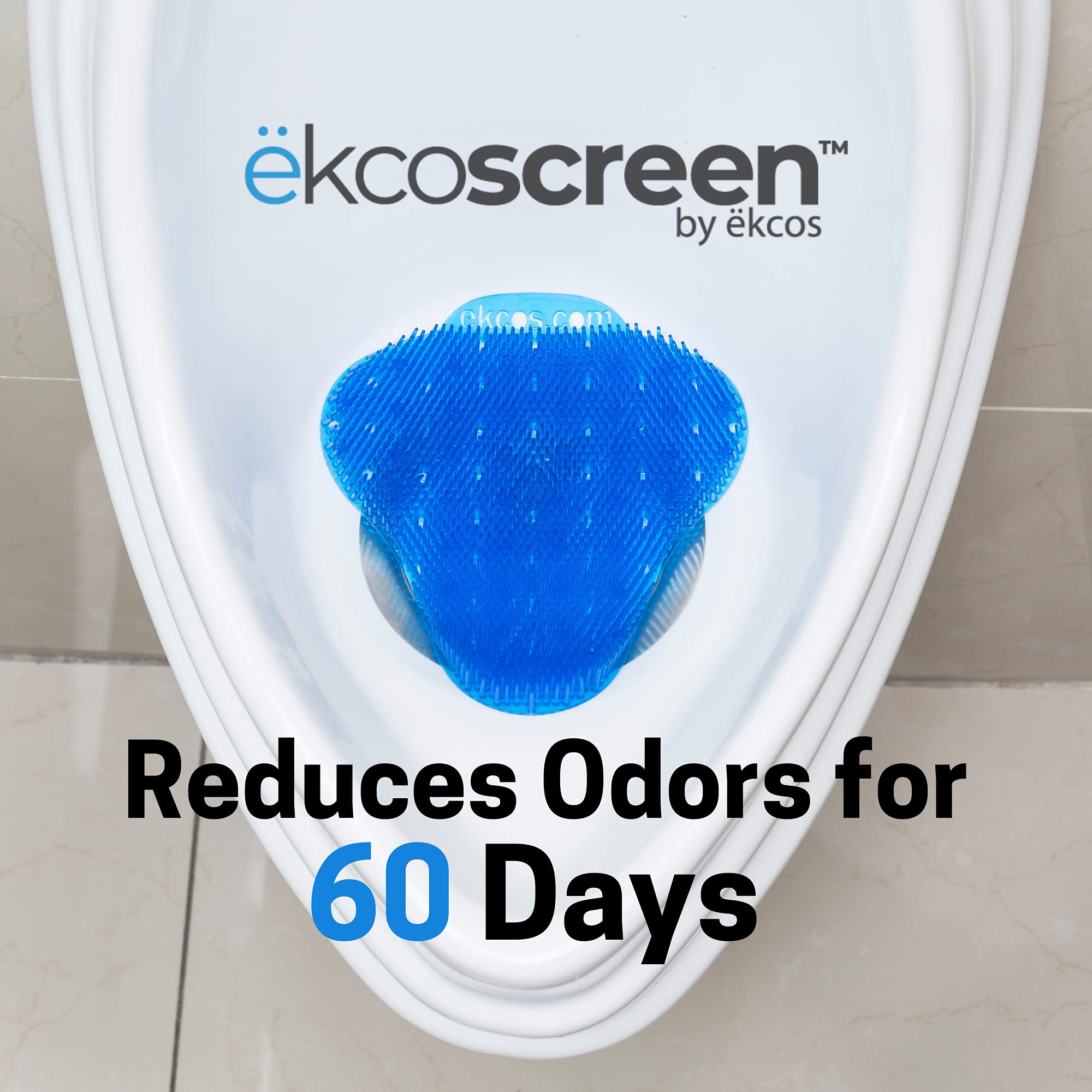 Diversey - EKS-3B-12 ekcoscreen 60 Day Premium Anti-Splash Urinal Screen, 7" x 7" Blue/Fresh & Ekcos Innovations EKS-8BM-12 ekcoscreen 60 Day Premium Anti-Splash Urinal Screen, Blue/Mango, 7x8-Inch